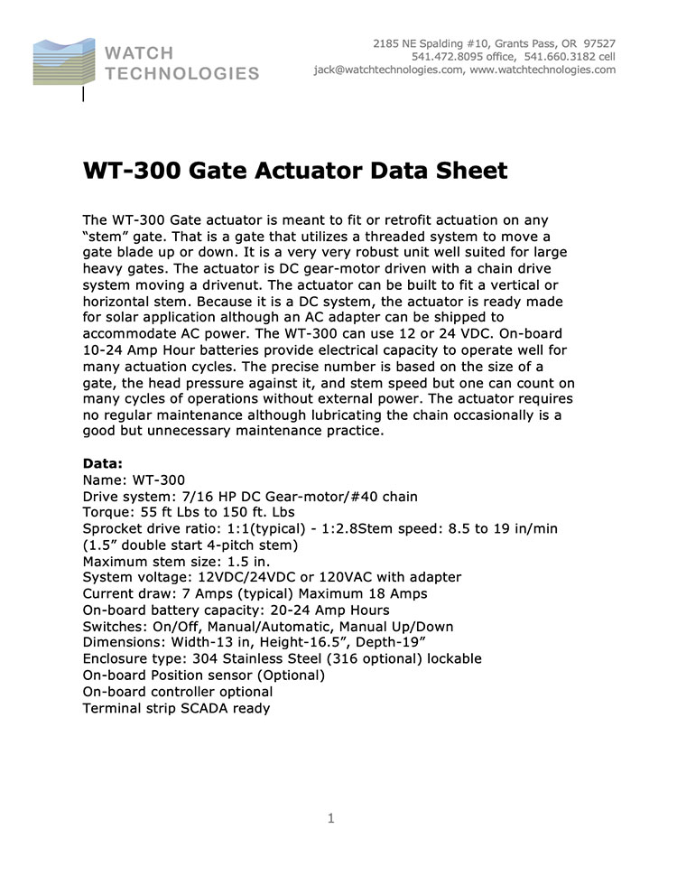 wt-300 - Watch Technologies